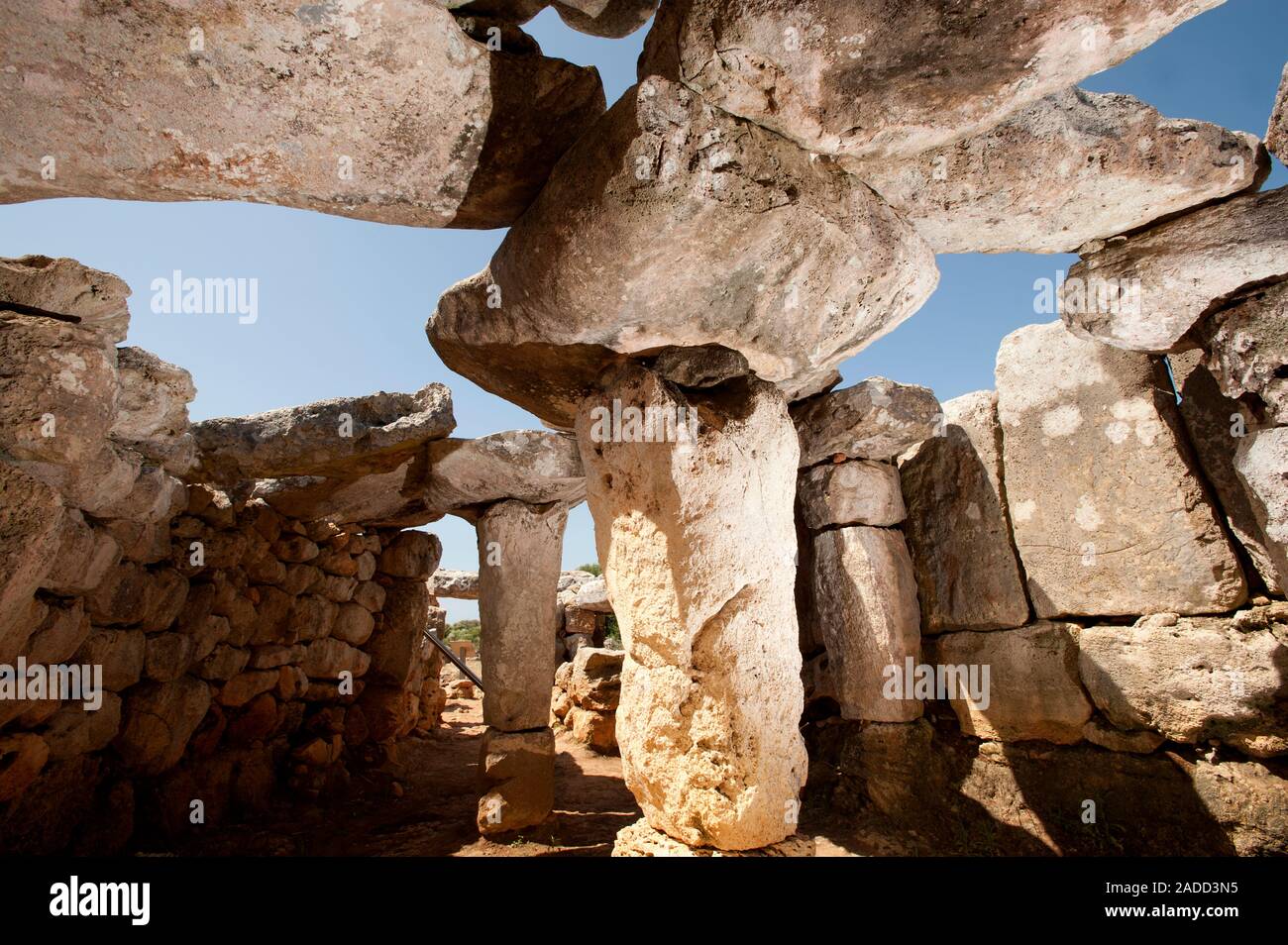 Talaiotic prehistoric site, Menorca. These stone structures are part of ...