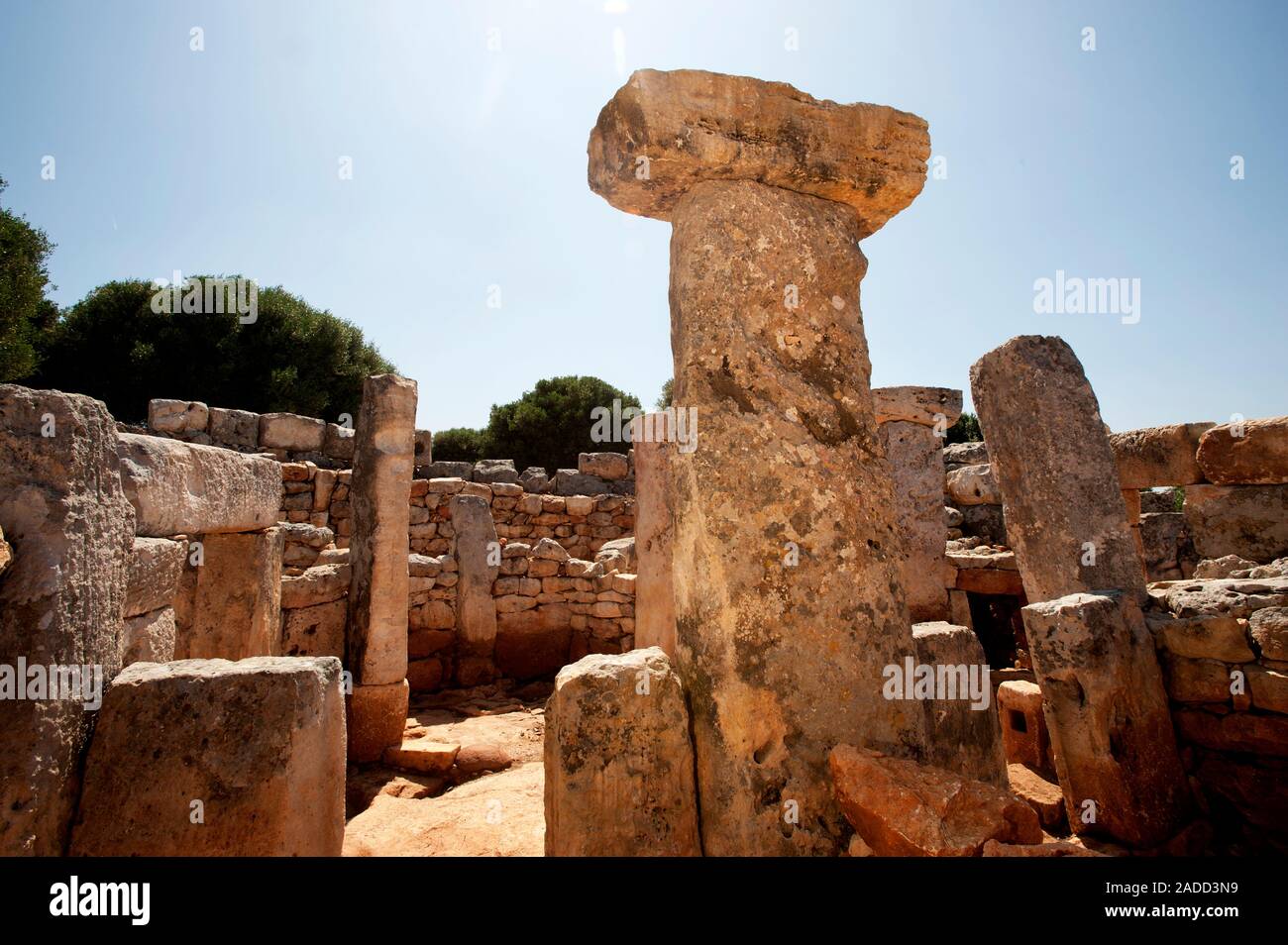 Talaiotic prehistoric site, Menorca. These stone structures are the ...