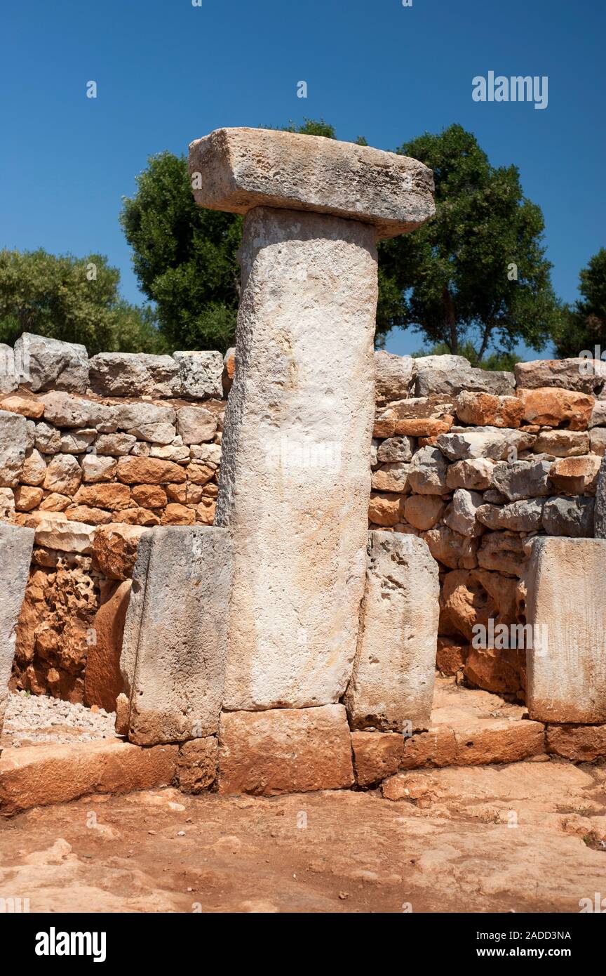 Talaiotic prehistoric site, Menorca. These stone structures are the ...