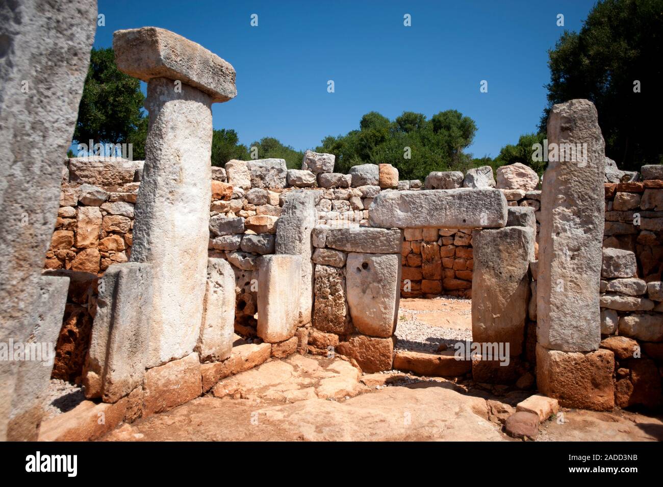 Talaiotic prehistoric site, Menorca. These stone structures are the ...