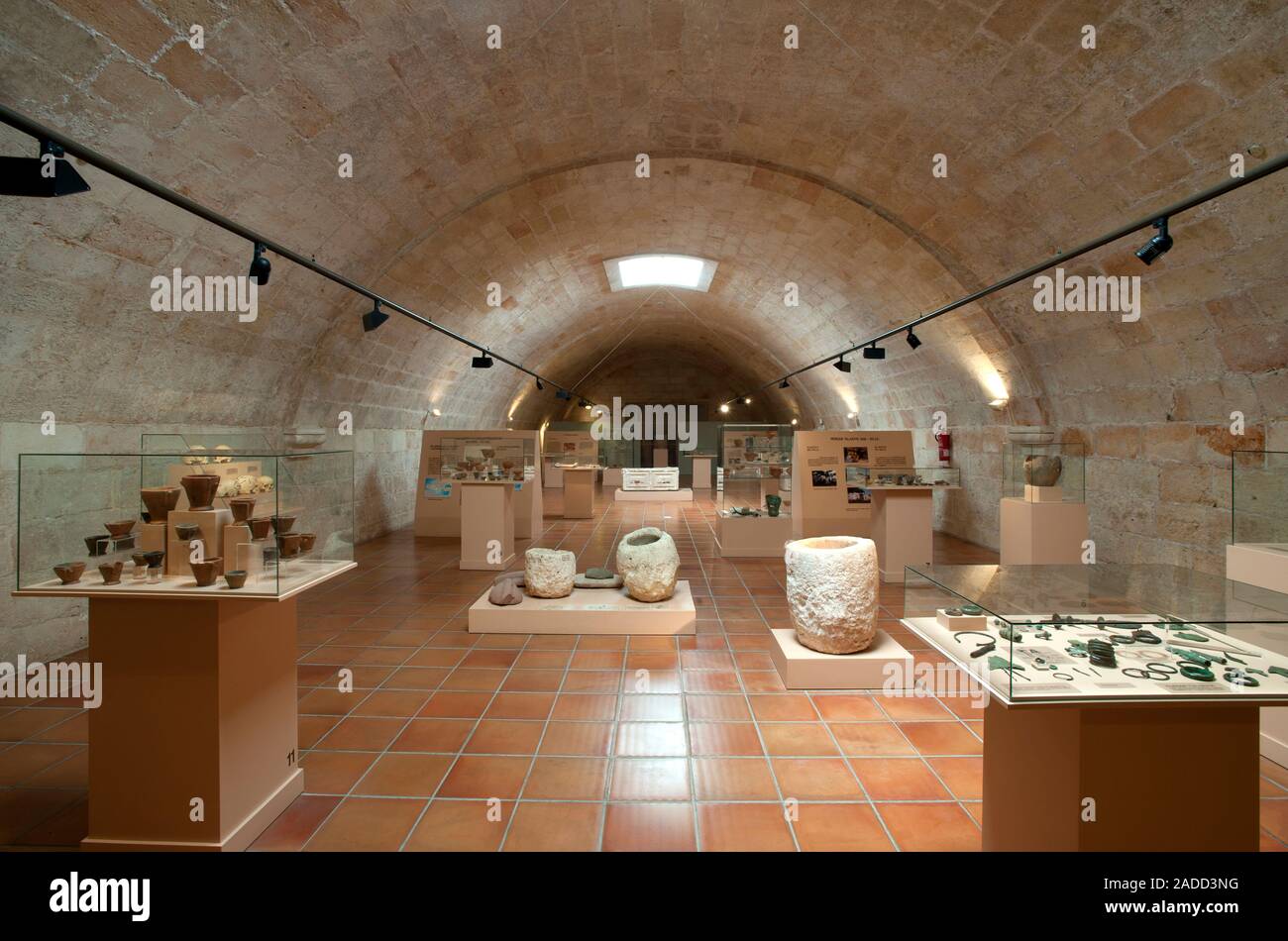 Talaiotic museum room, Menorca. Displays of archaeological finds from ...