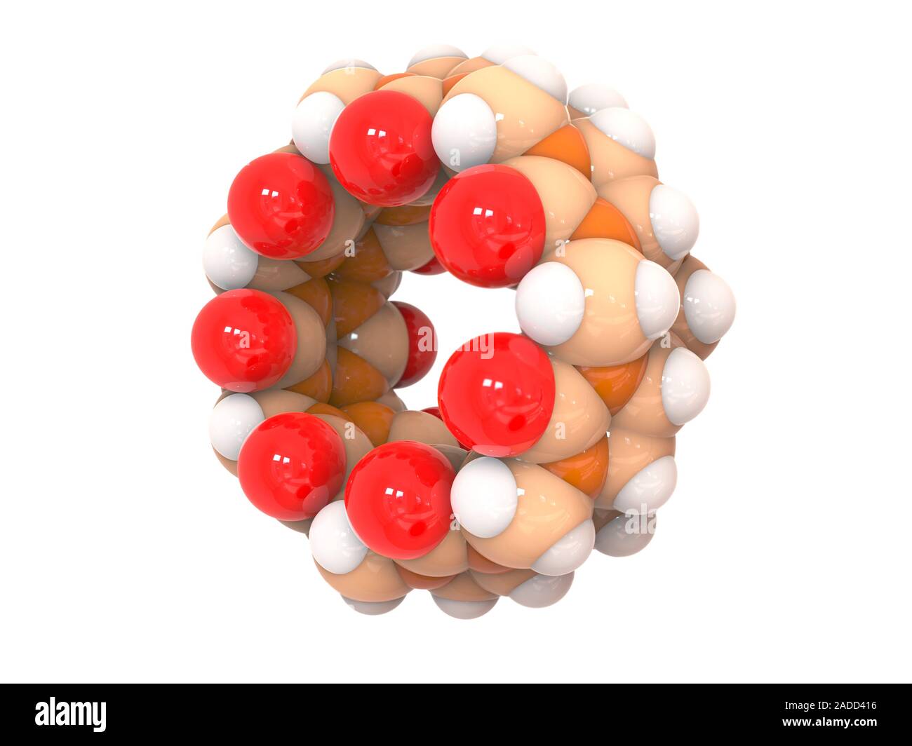 Cucurbituril cyclic macromolecule. Molecular model of the macrocycle ...