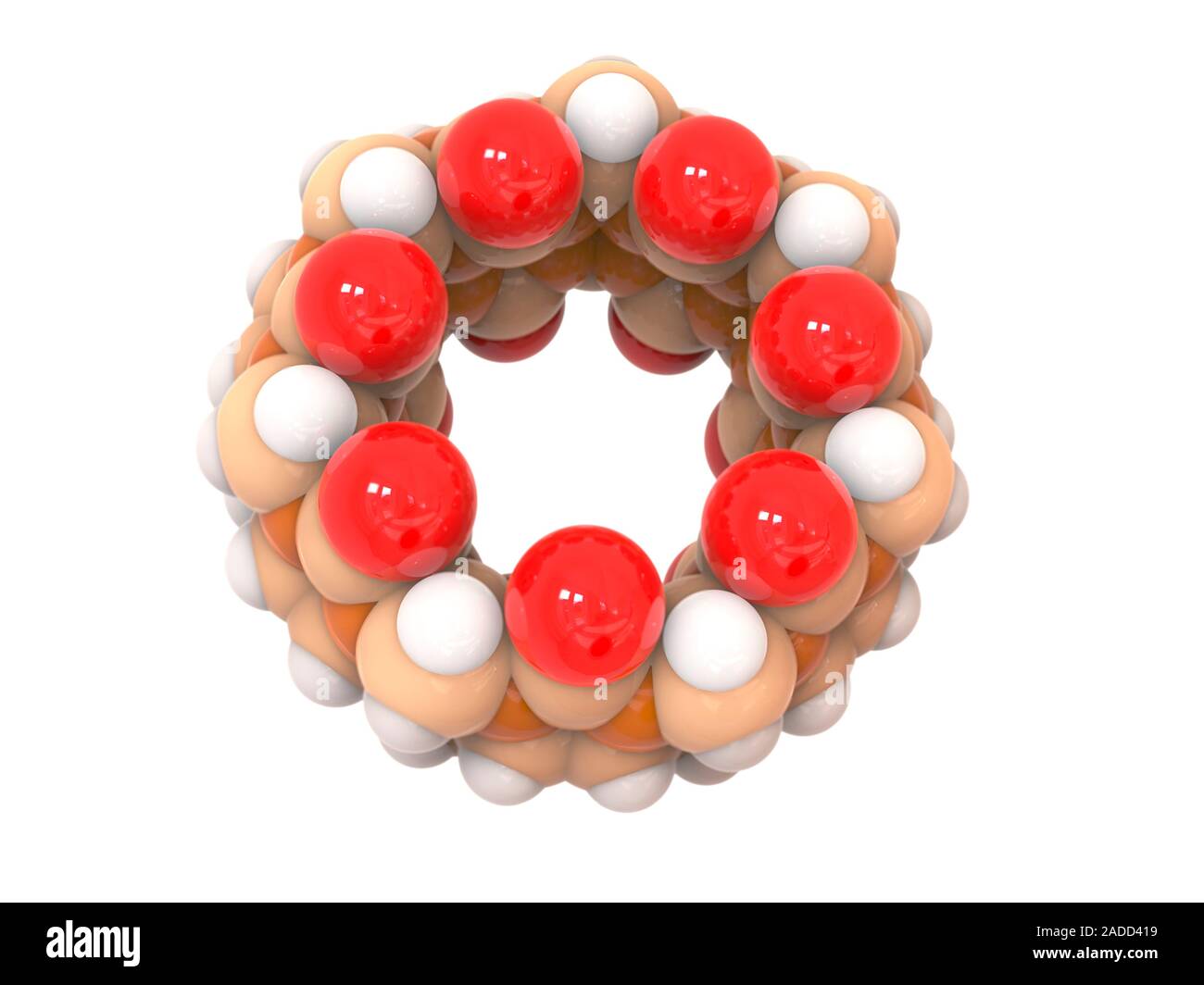 Cucurbituril cyclic macromolecule. Molecular model of the macrocycle ...