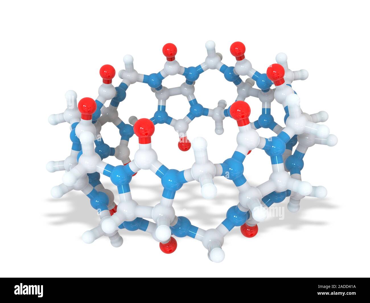 Cucurbituril cyclic macromolecule. Molecular model of the macrocycle ...