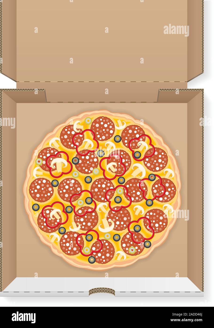 Cardboard box with pizza on a white background Stock Vector Image & Art ...