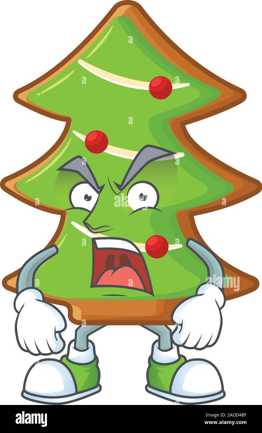 Mascot of angry trees cookies cartoon character design Stock Vector ...