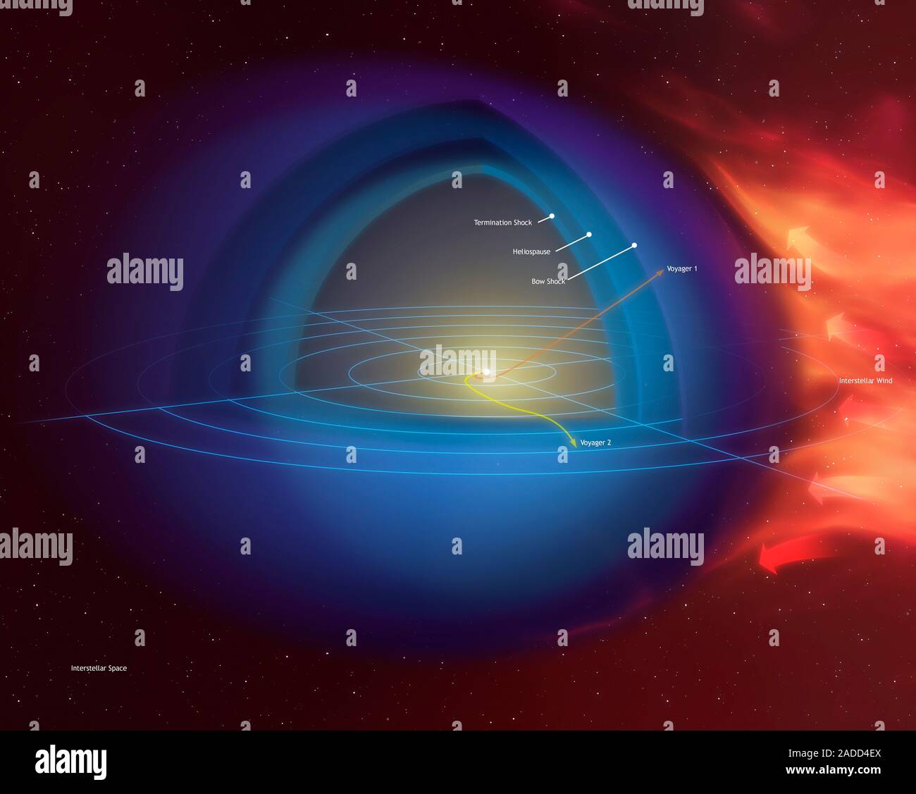 Illustration of the structure of the solar heliosphere. The heliosphere ...