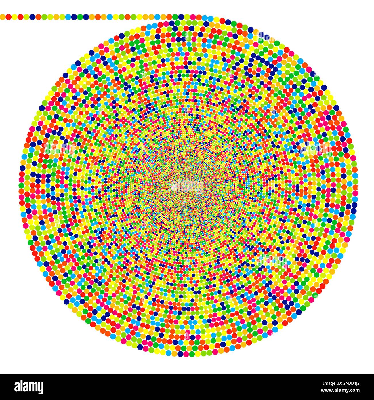 Pi number spiral representation, illustration. 10,000 digits of Pi ...