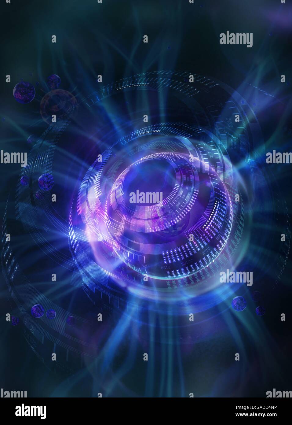 Quantum computer, conceptual computer artwork. Quantum computers, which ...