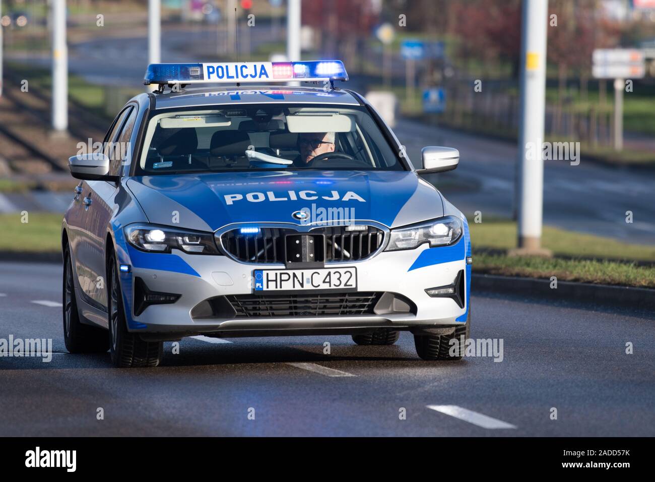 Polish traffic police car in Gdansk, Poland December 1st 2019 ...