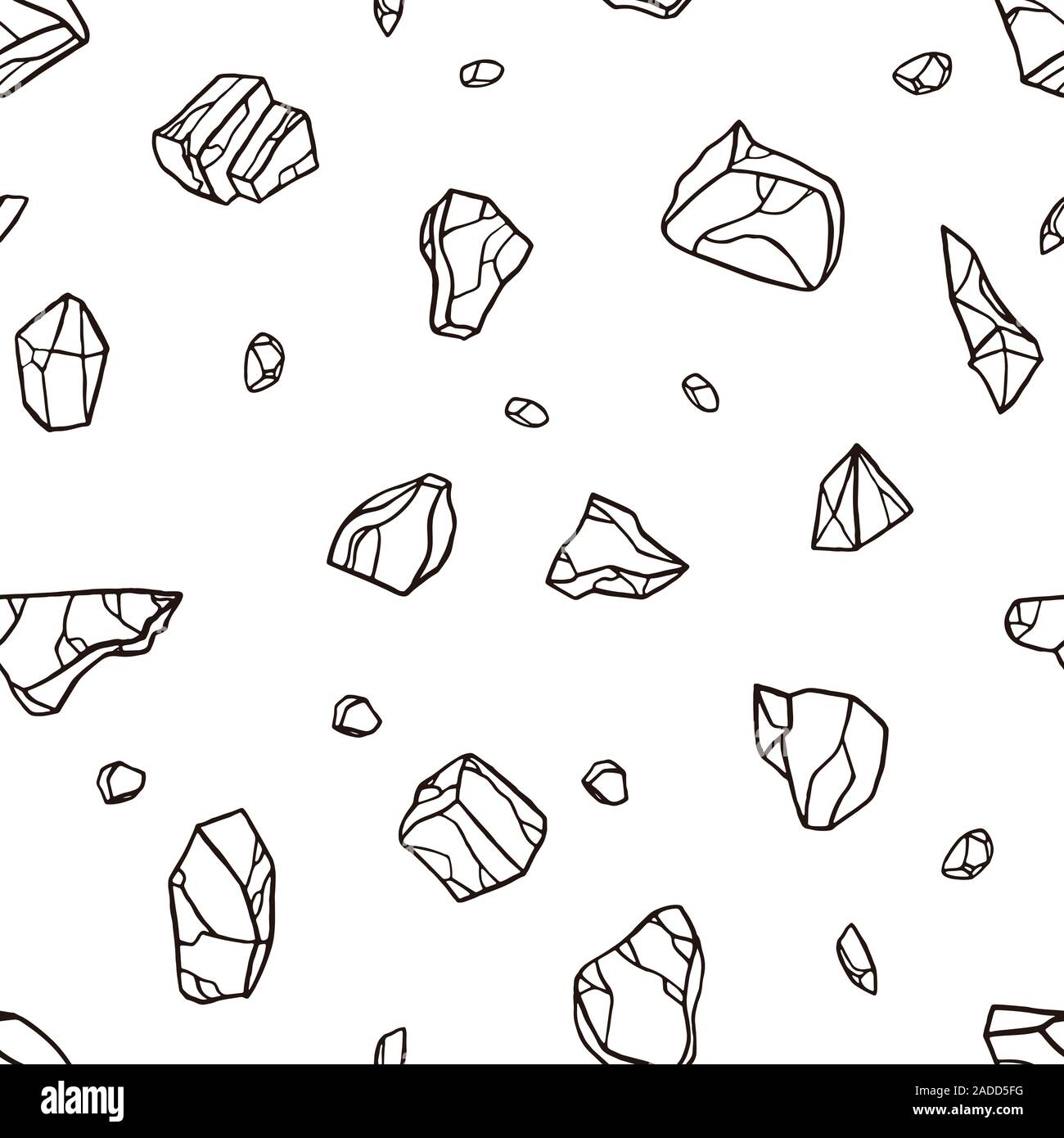 Contour drawing stone. Seamless pattern background. Vector illustration ...