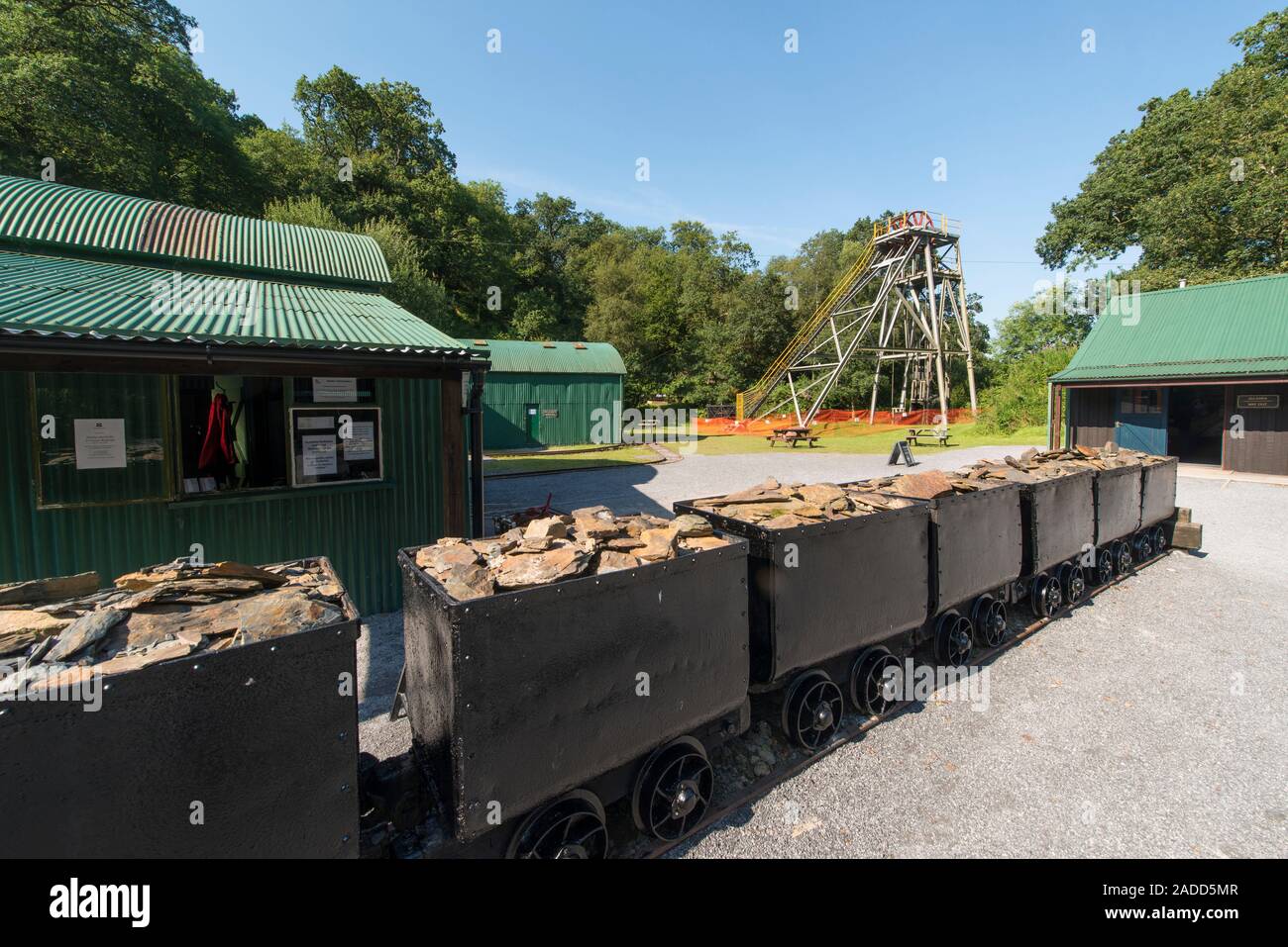 1930s mine yard buildings and trams at Dolaucothi Gold Mines ...
