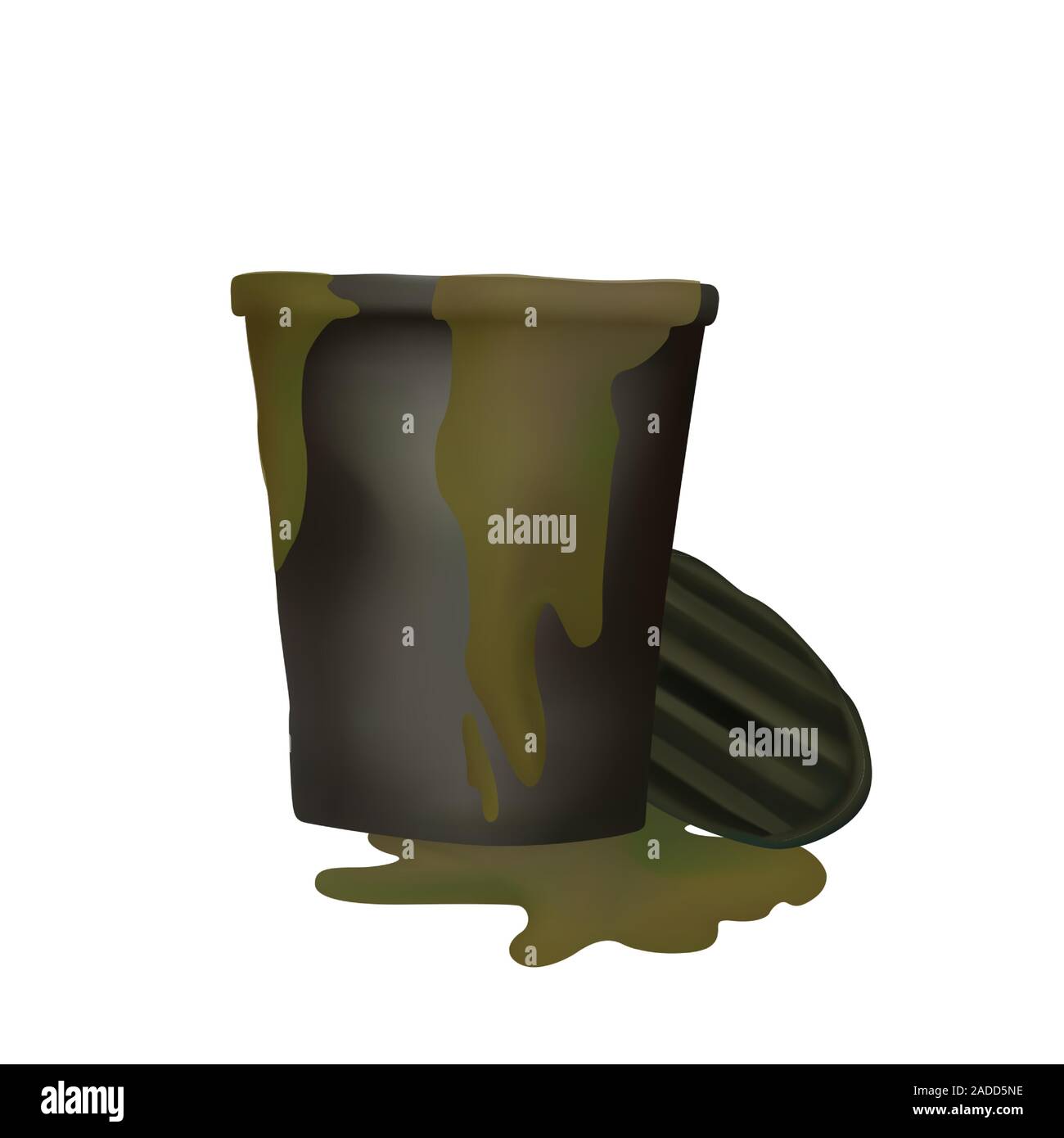 Stinking trash. Vector illustration. Green mud flows. Recycle bin Stock ...