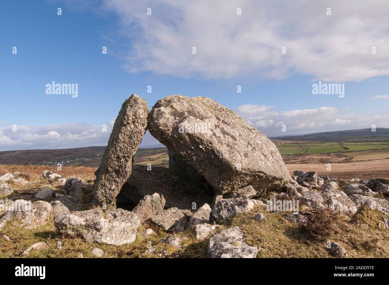 Sweyne's Howes Neolithic burial chamber, Gower, Wales, UK Stock Photo ...