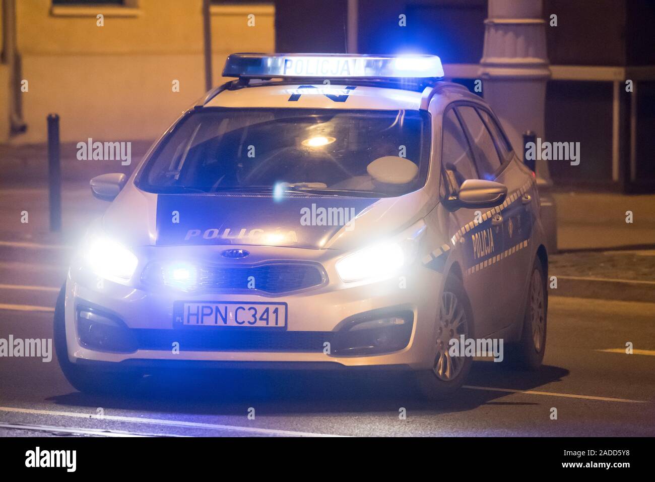 Polish traffic police car in Gdansk, Poland December 1st 2019 ...