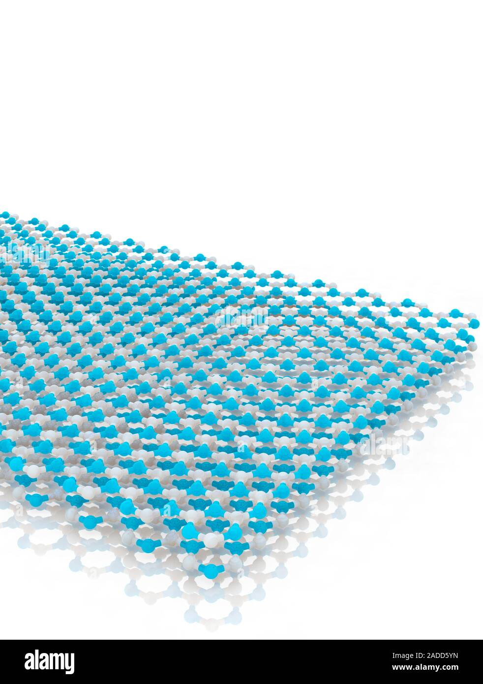 Boron nitride sheet. Computer illustration showing the molecular ...