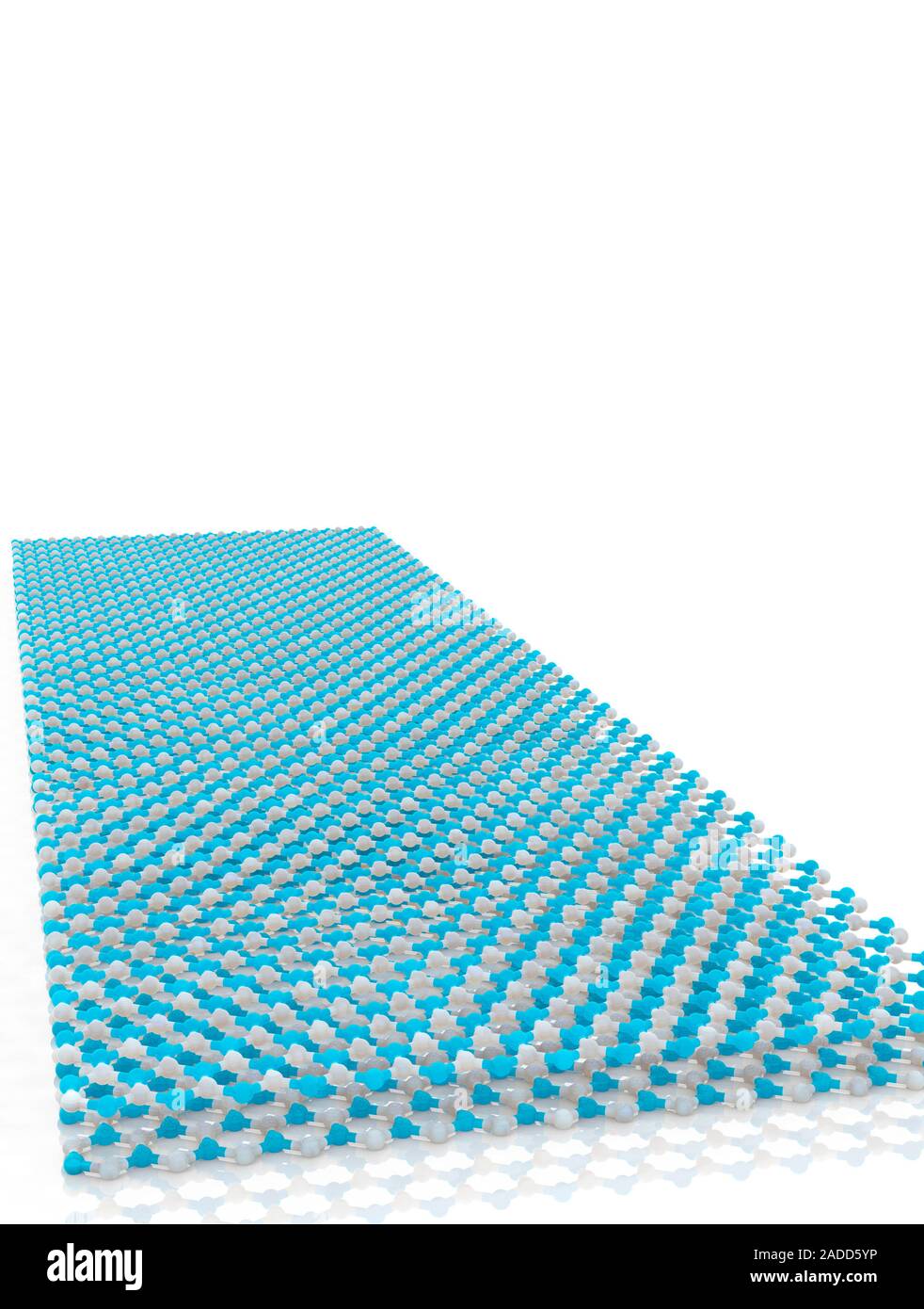 Boron nitride sheet. Computer illustration showing the molecular ...
