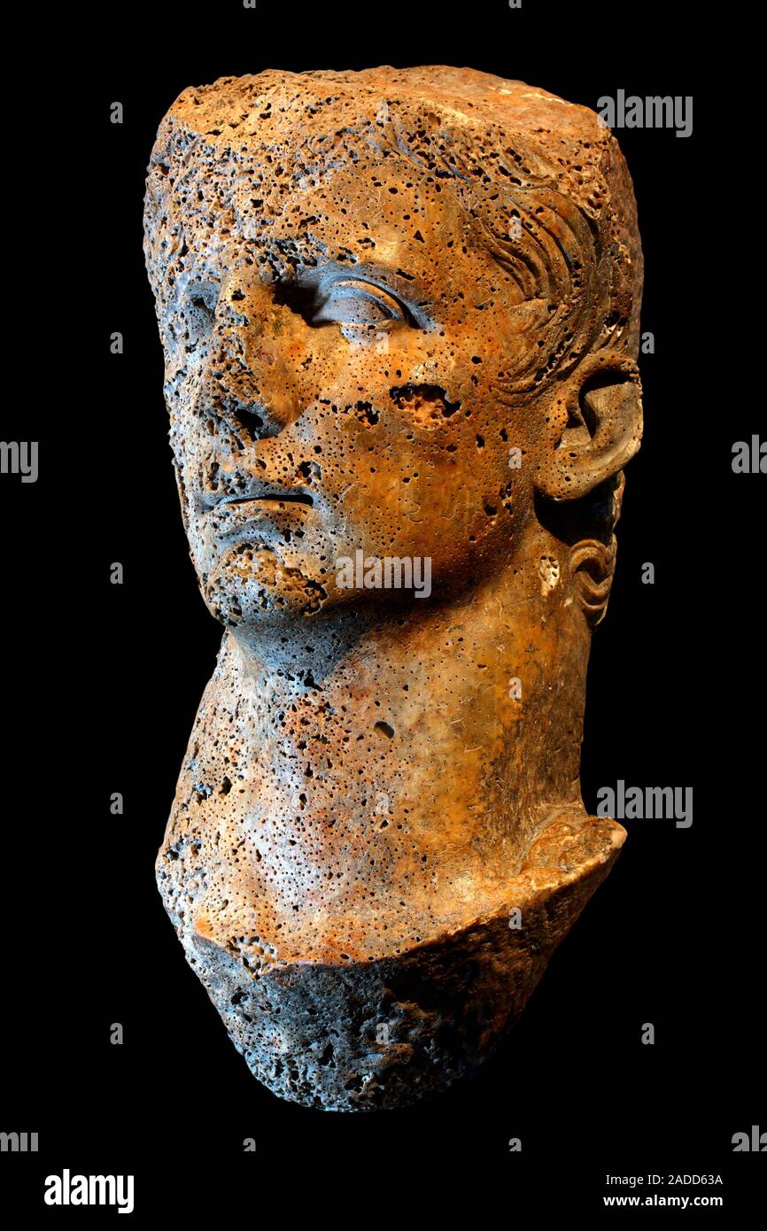Emperor Augustus (63 BC-14 AD). Marble bust of the Ancient Roman ...