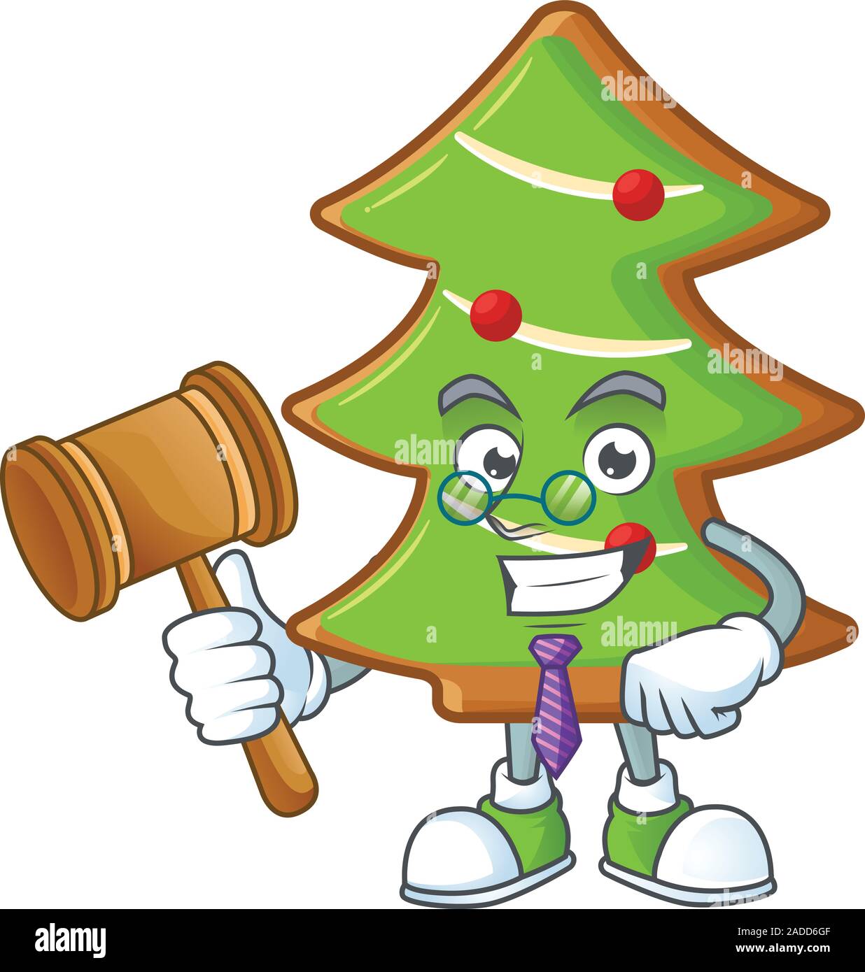 Smart judge trees cookies presented in cartoon character style Stock ...