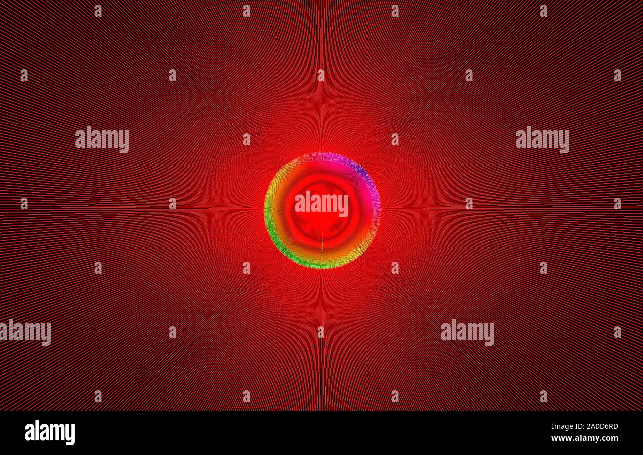 Moire interference pattern, illustration. This interference pattern is ...