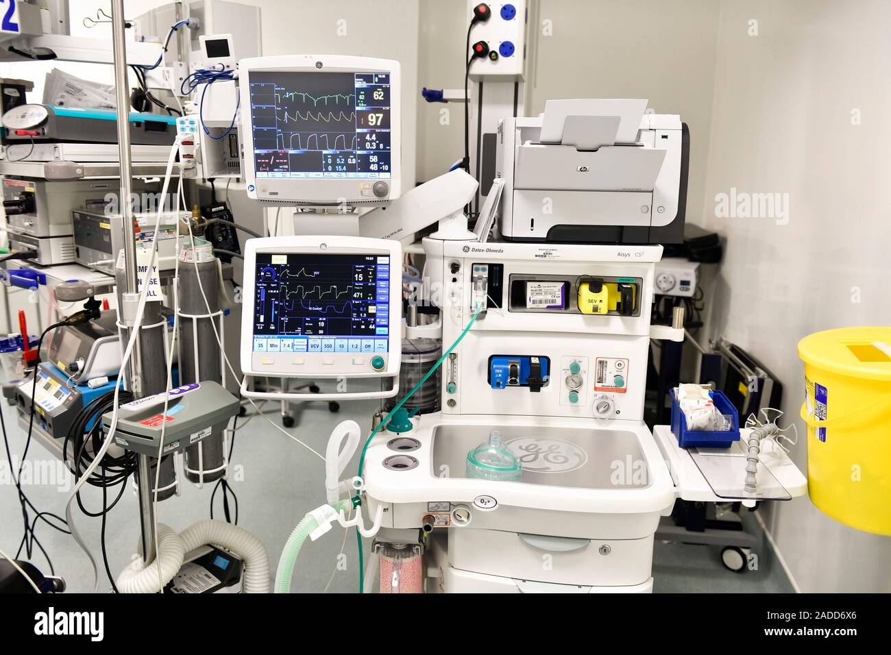 Vital signs monitor. This screen shows a patient's vital signs ...