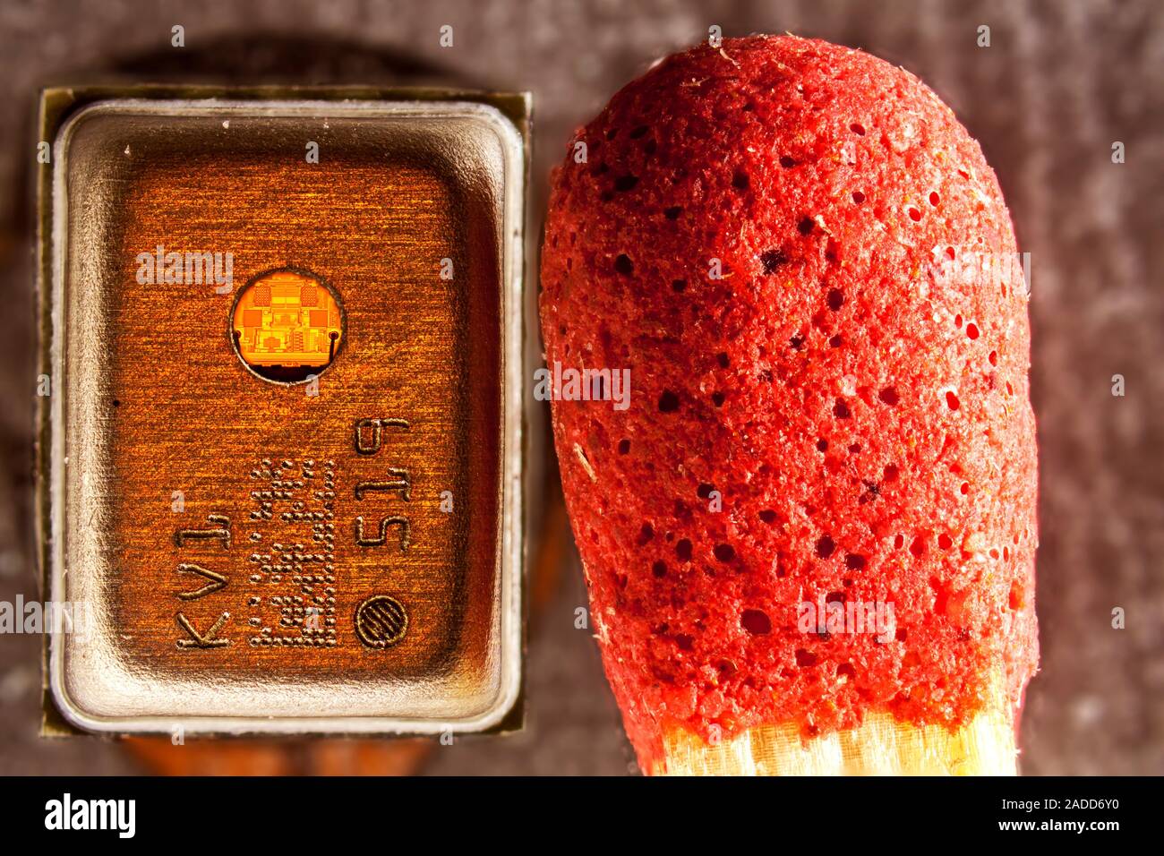 Light micrograph of a MEMS (MicroElectroMechanical System) microphone ...