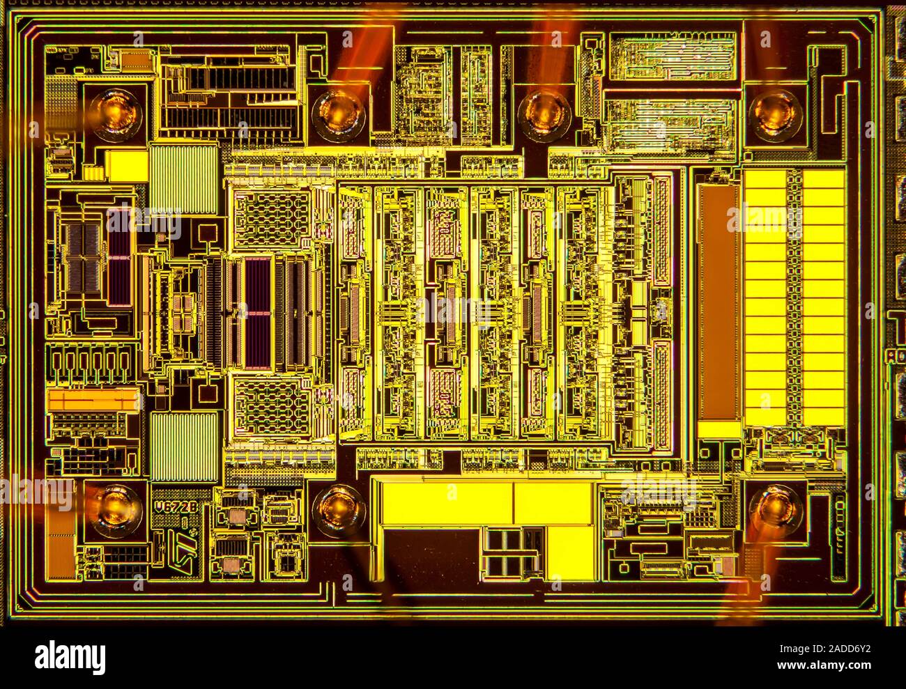 Light micrograph of a MEMS (MicroElectroMechanical System) microphone ...