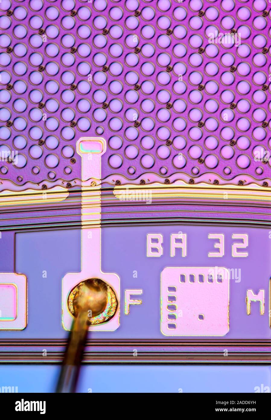 Light micrograph of a MEMS (MicroElectroMechanical System) microphone ...