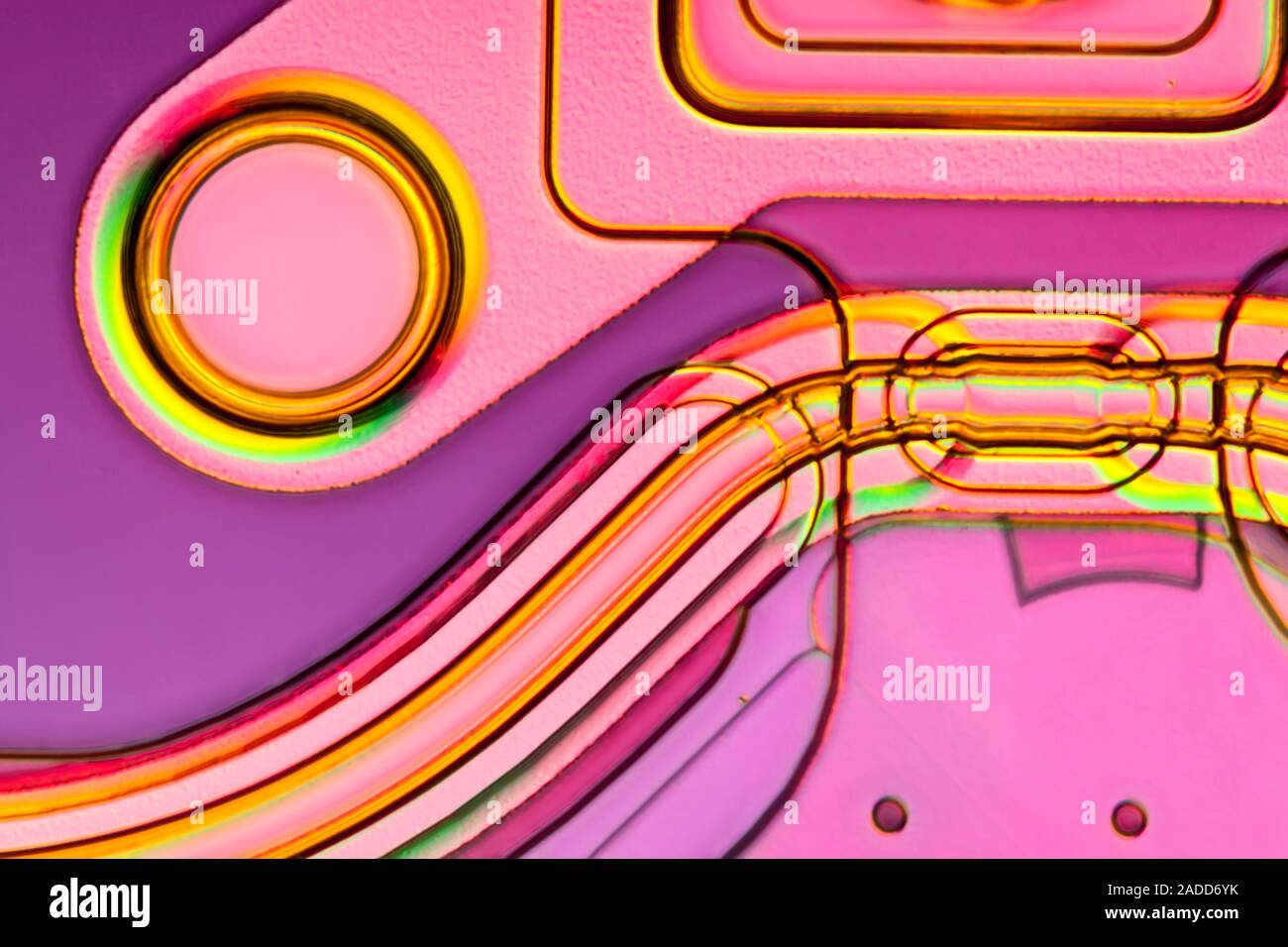 Light micrograph of a MEMS (MicroElectroMechanical System) microphone ...