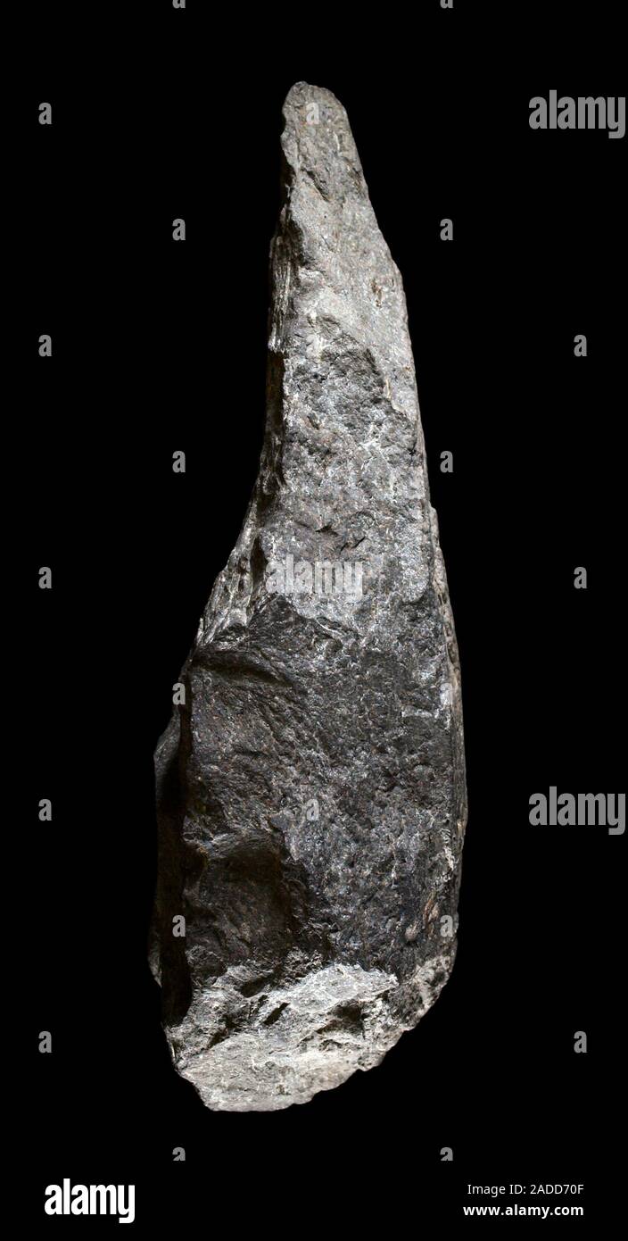 Olduvai biface stone tool (hand axe). Prehistoric hand axe stone tool ...