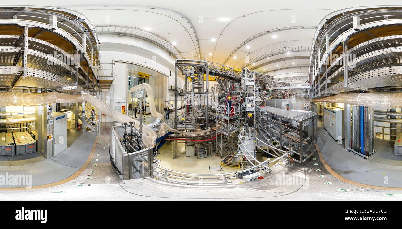Wendelstein 7-X (W7-X) nuclear fusion reactor research. The W7-X is an ...