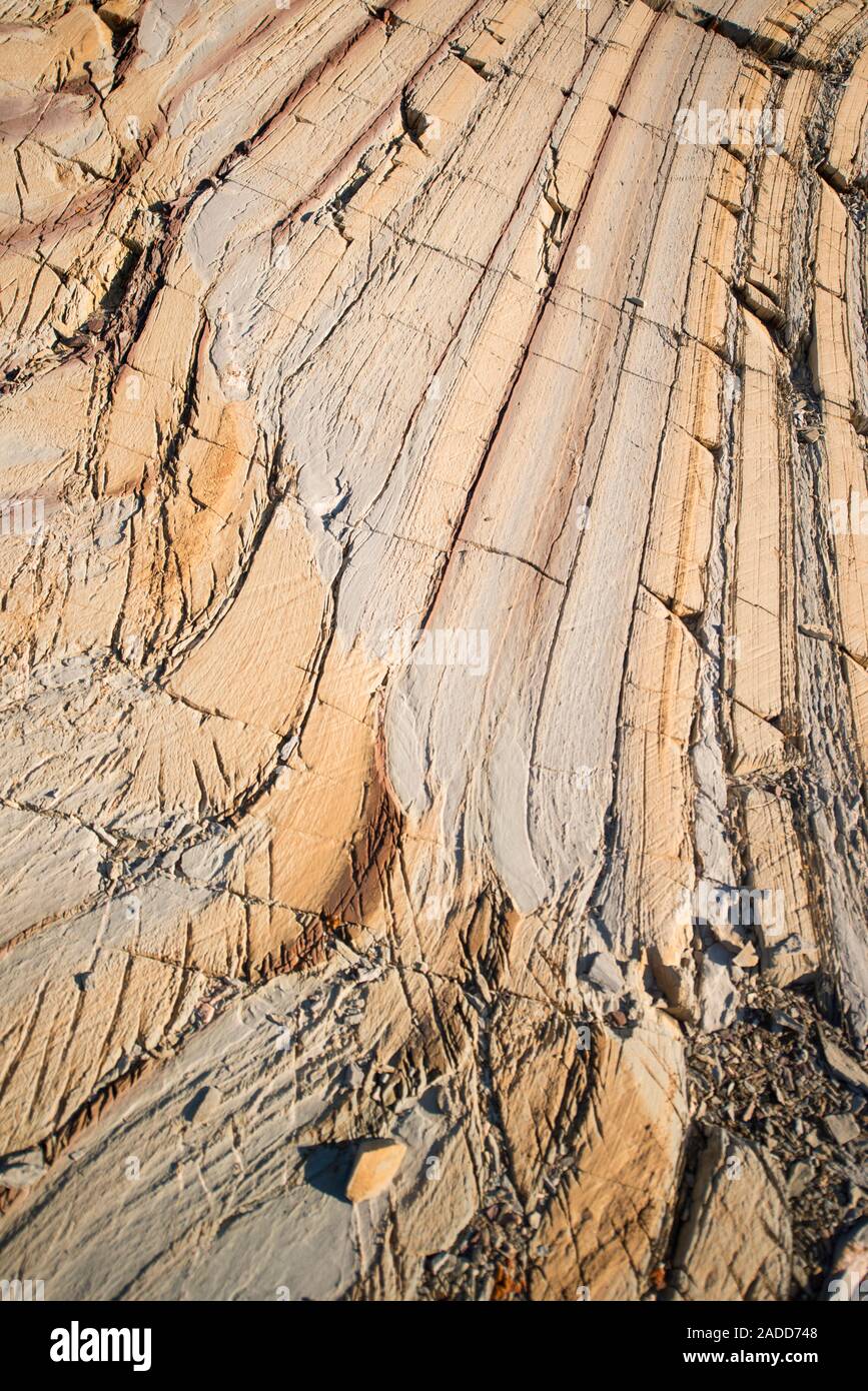 Layers of limestone and dolomite of the Eleonore Bay group. They were ...