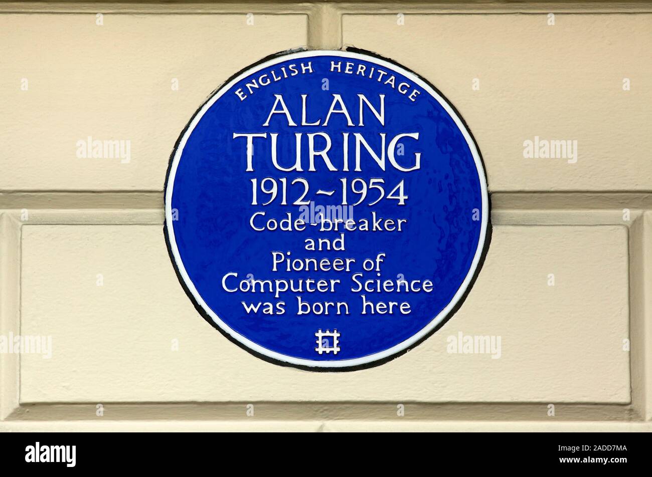 Alan Turing plaque. English Heritage blue plaque commemorating the ...