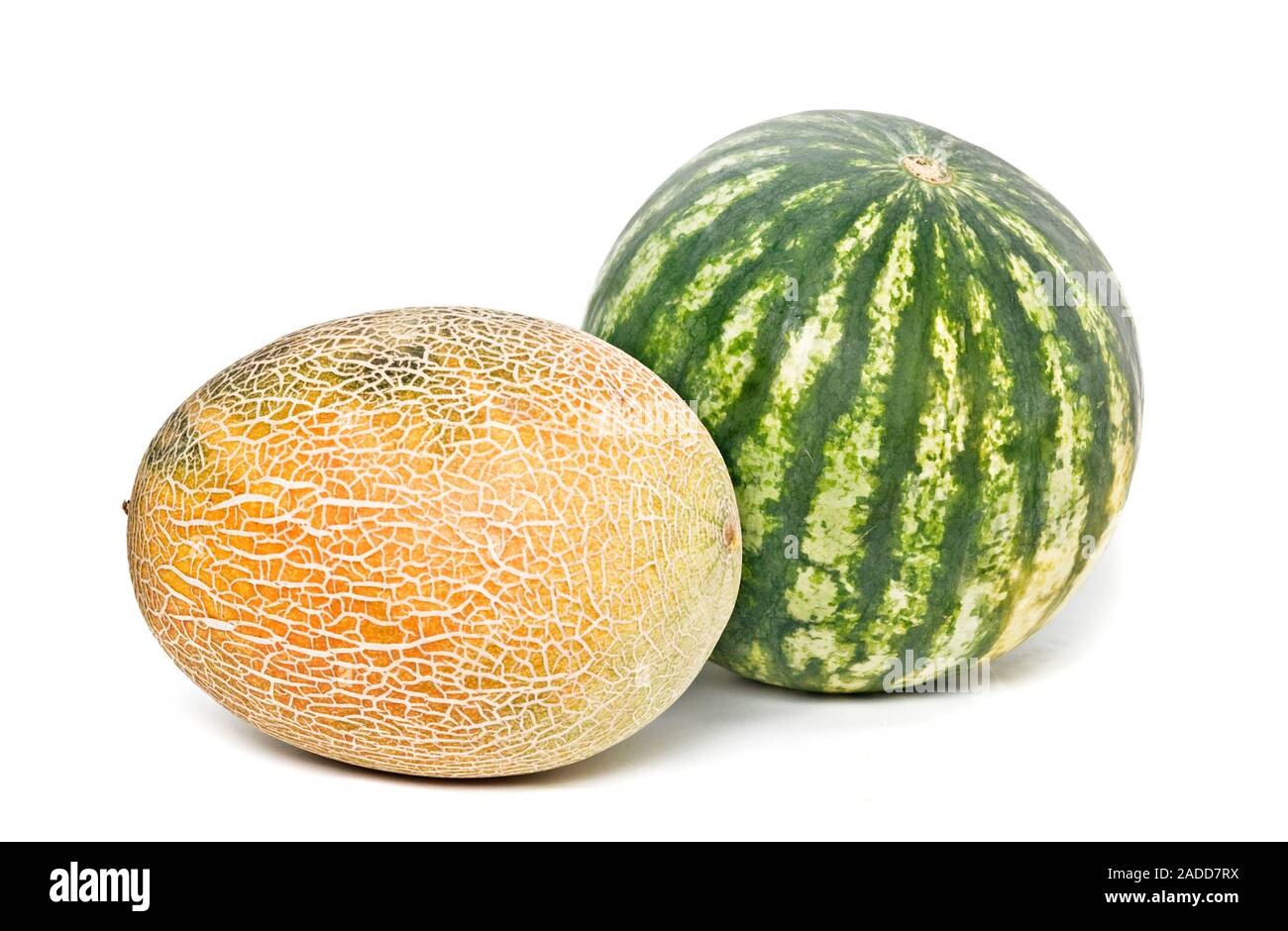 melon and watermelon isolated on white background Stock Photo - Alamy