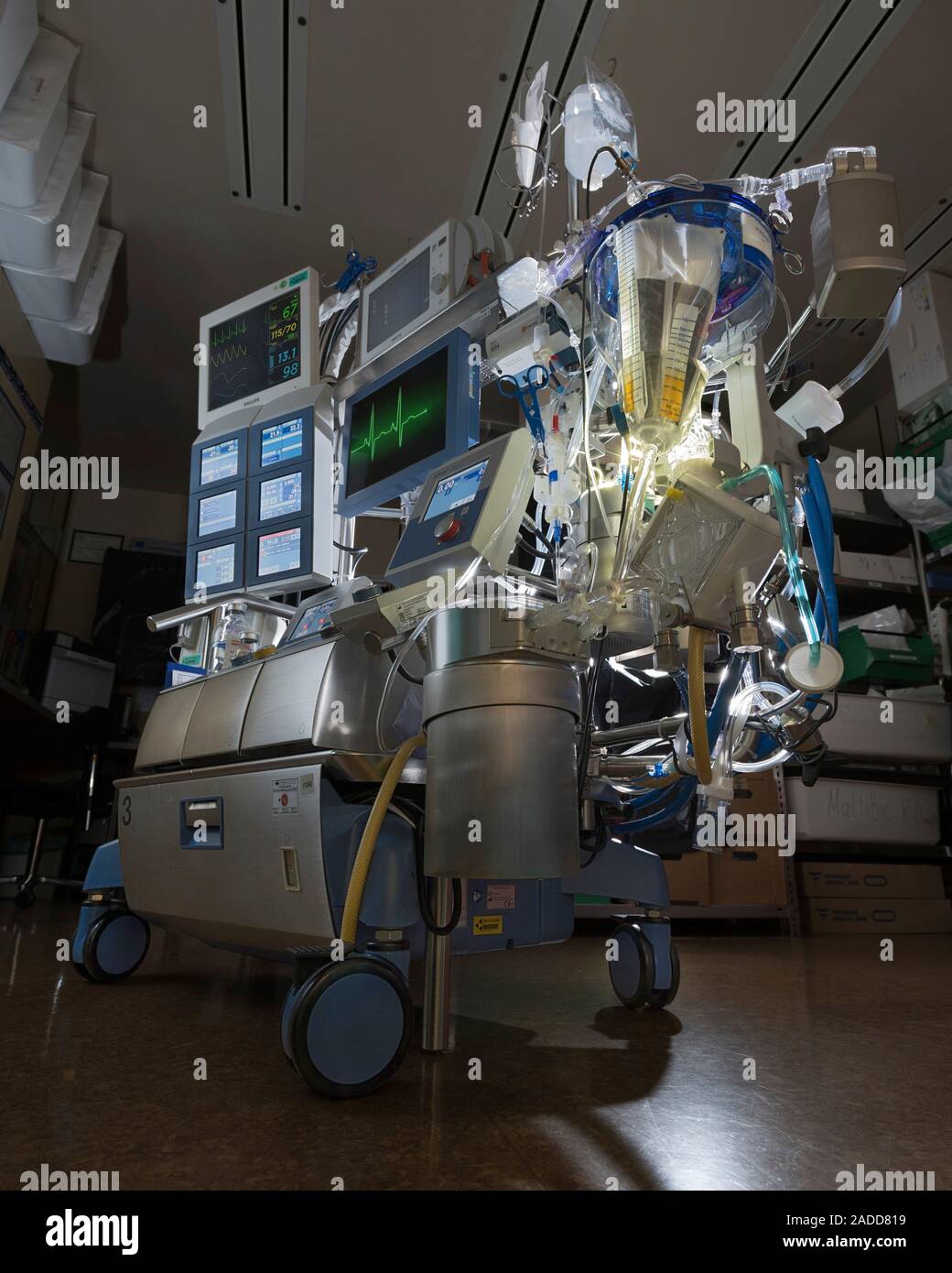 Heart-lung machine. This machine will be used for cardiopulmonary ...