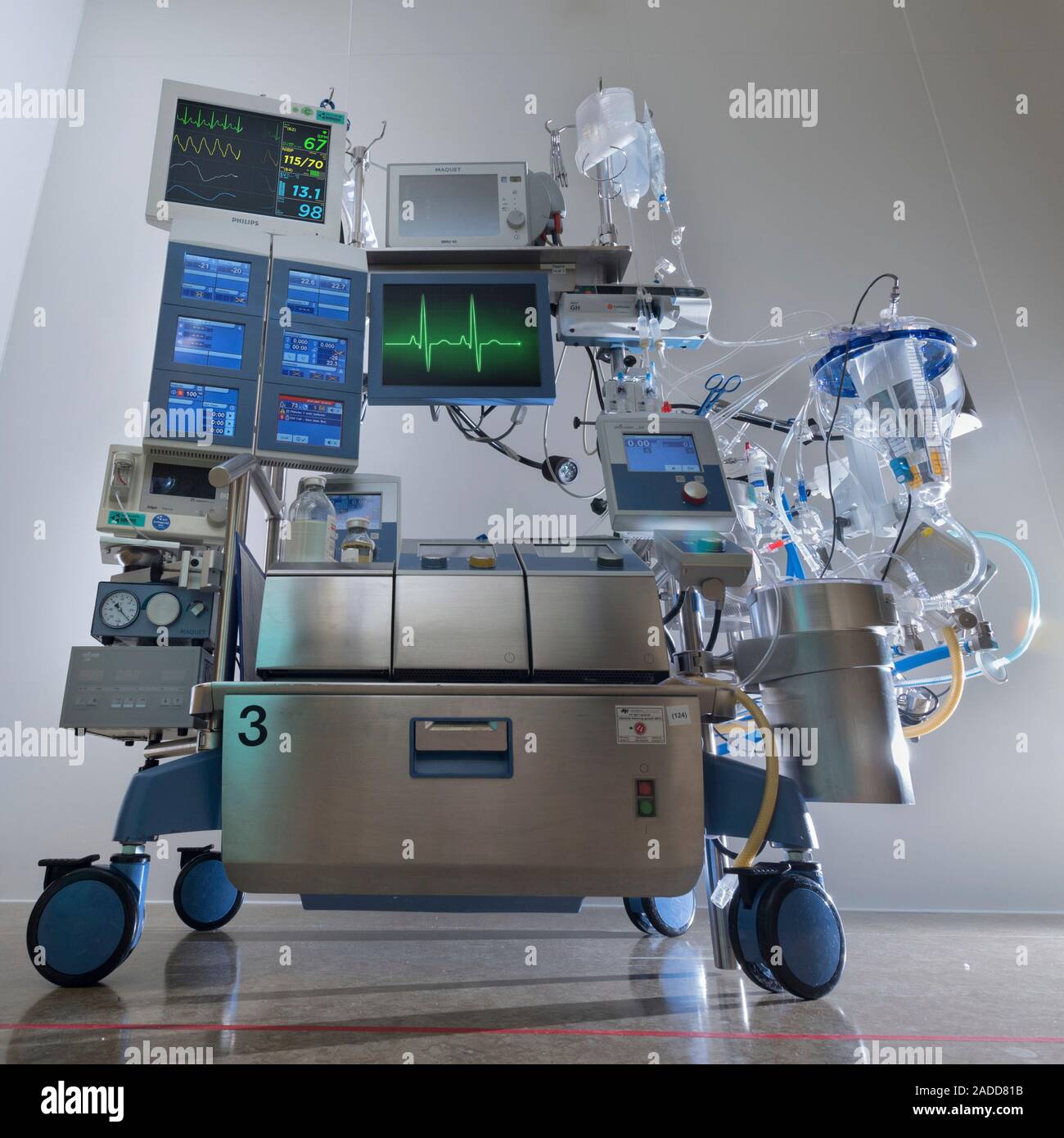Heart-lung machine. This machine will be used for cardiopulmonary ...