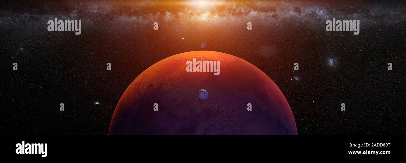 Drawing And Its Two Moons In Mars