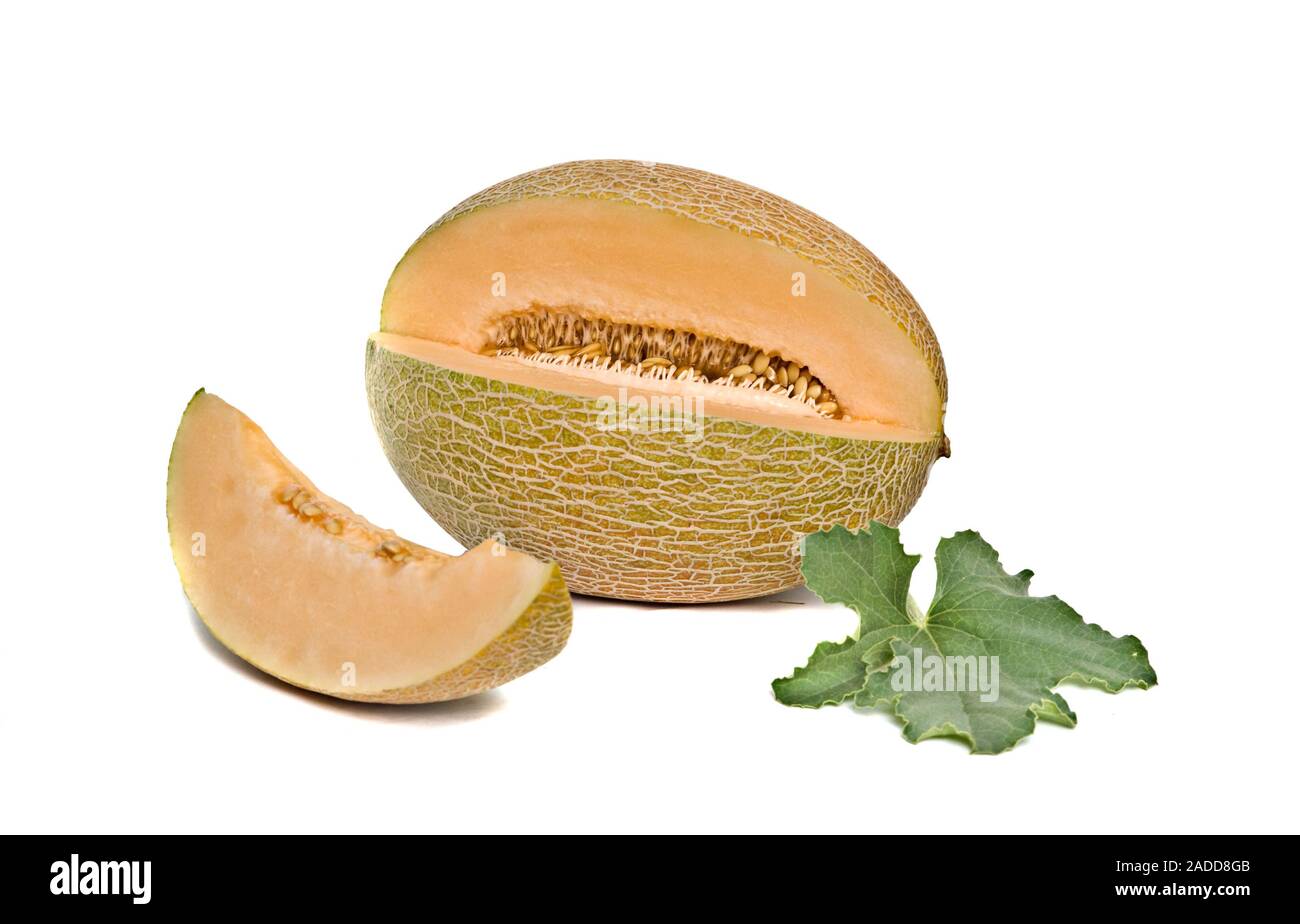 Melon section and segment Stock Photo - Alamy