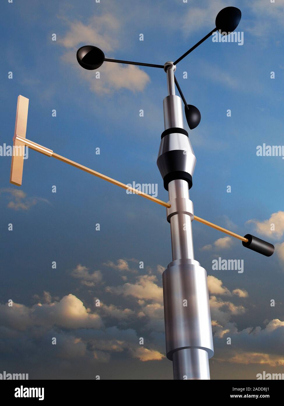 Computer illustration of an anemometer, a device for measuring wind ...