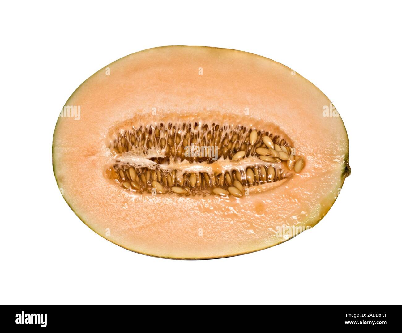 Melon section isolated on white background Stock Photo - Alamy