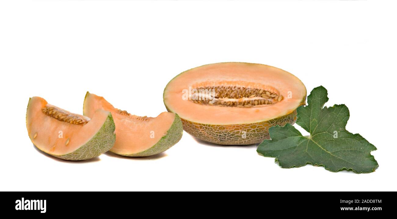 Melon section and segments Stock Photo - Alamy