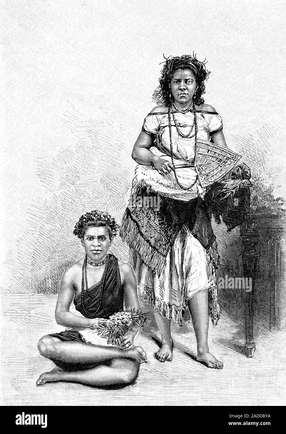 Samoan Women 1889 Illustration Of Two Women From Samoa The Samoan People Are A Polynesian