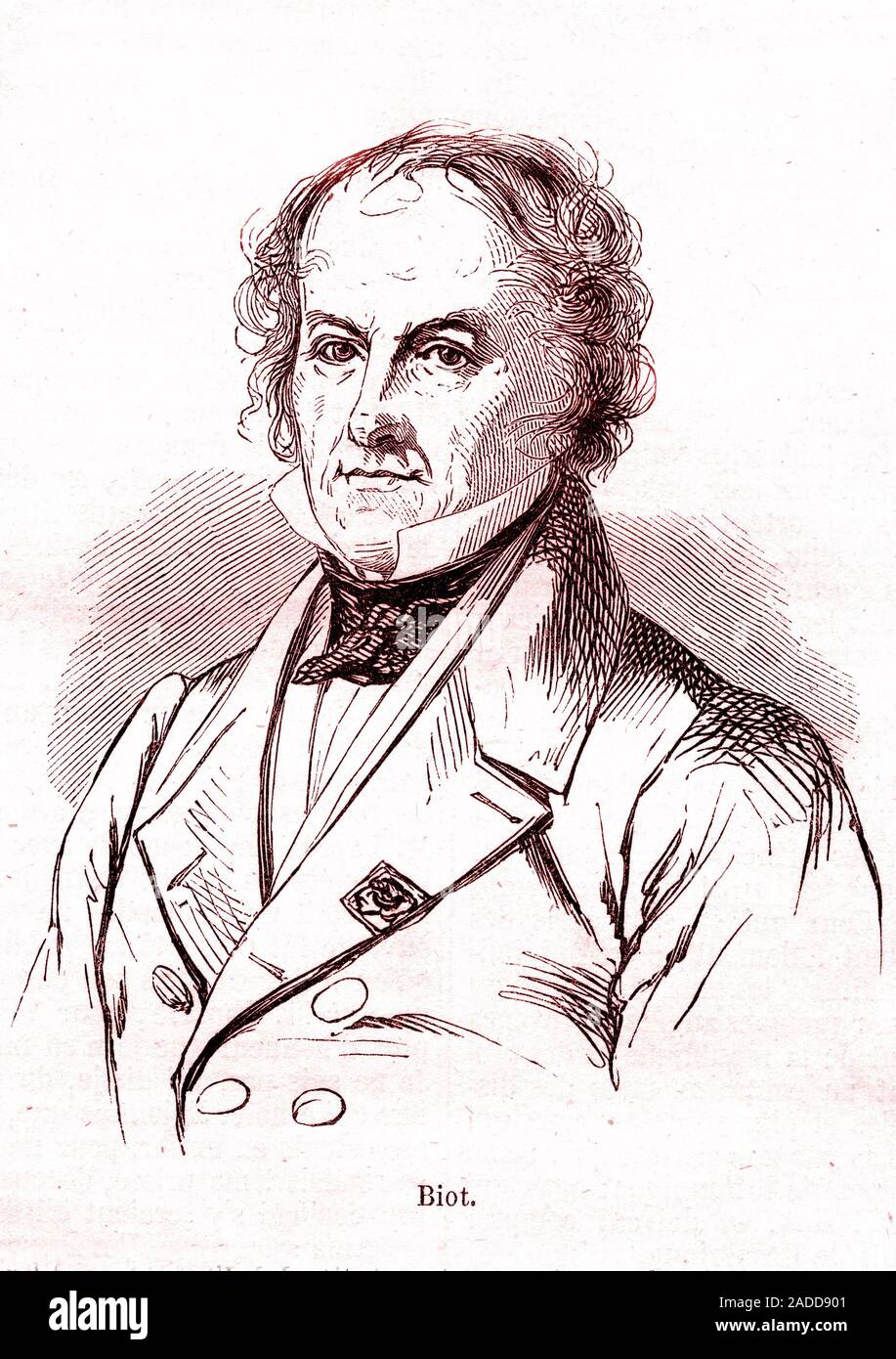 Jean-Baptiste Biot. 1856 illustration of the French physicist ...