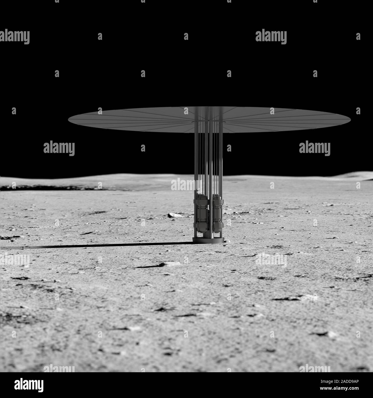 Nuclear fission power system on the Moon. Illustration of how a ...