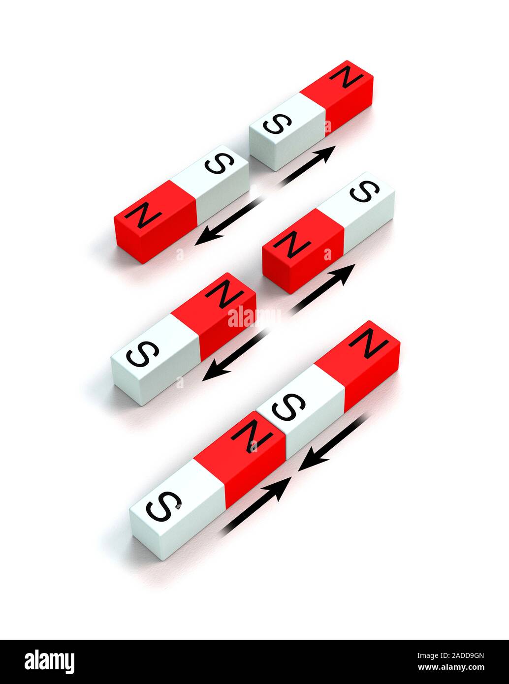 Interaction between magnetic poles. Illustration of bar magnets showing ... Interaction between magnetic poles. Illustration of bar magnets showing ...