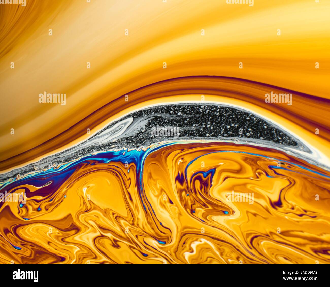 Close-up of the surface of a bubble of soap showing light interference ...
