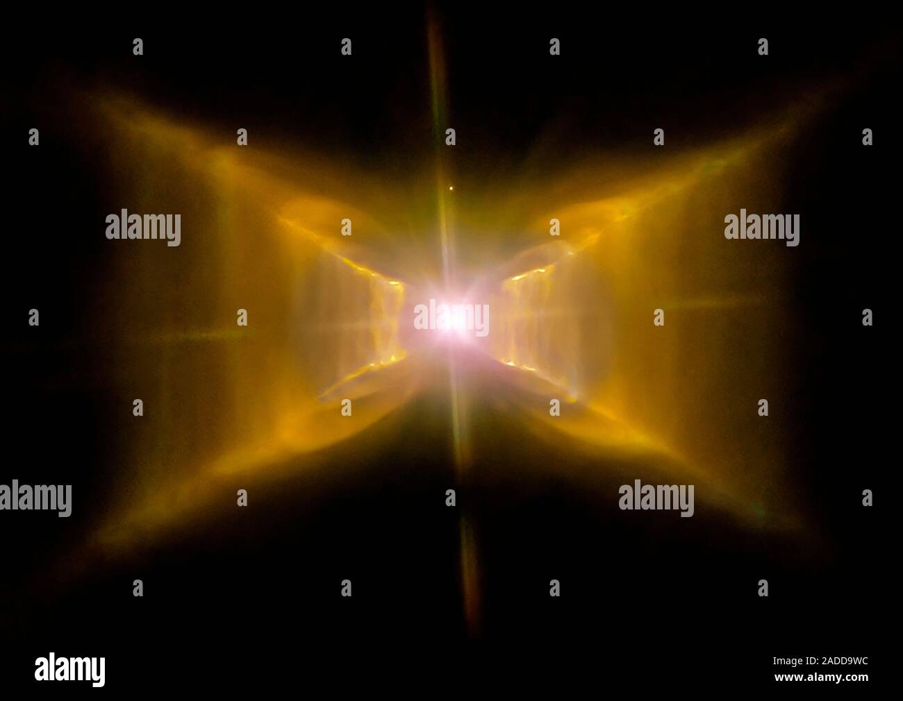 Nebula around star HD 44179, coloured Hubble Space Telescope (HST ...
