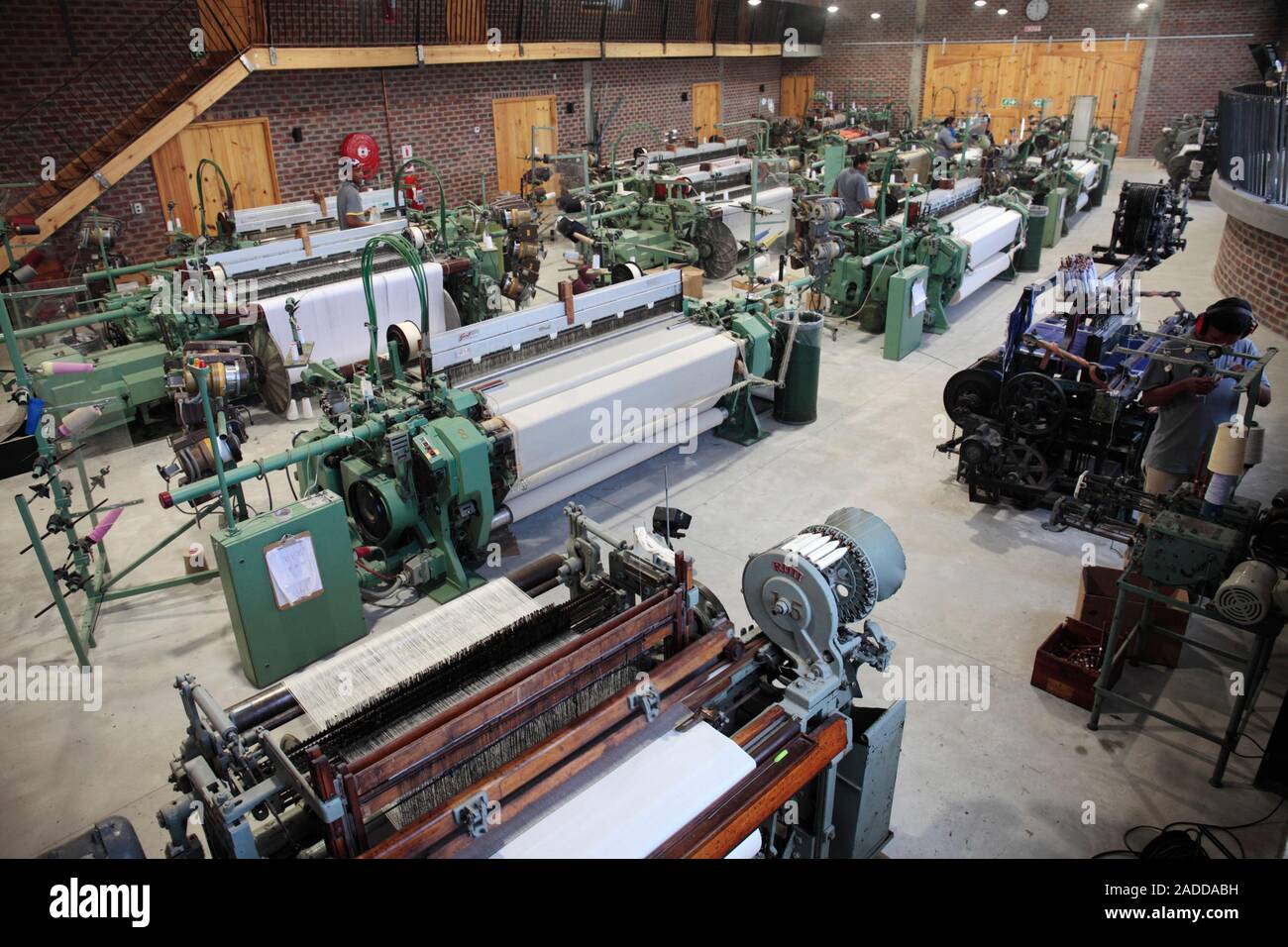 Textile mill. Dornier looms in use in a textile mill. This loom dates ...