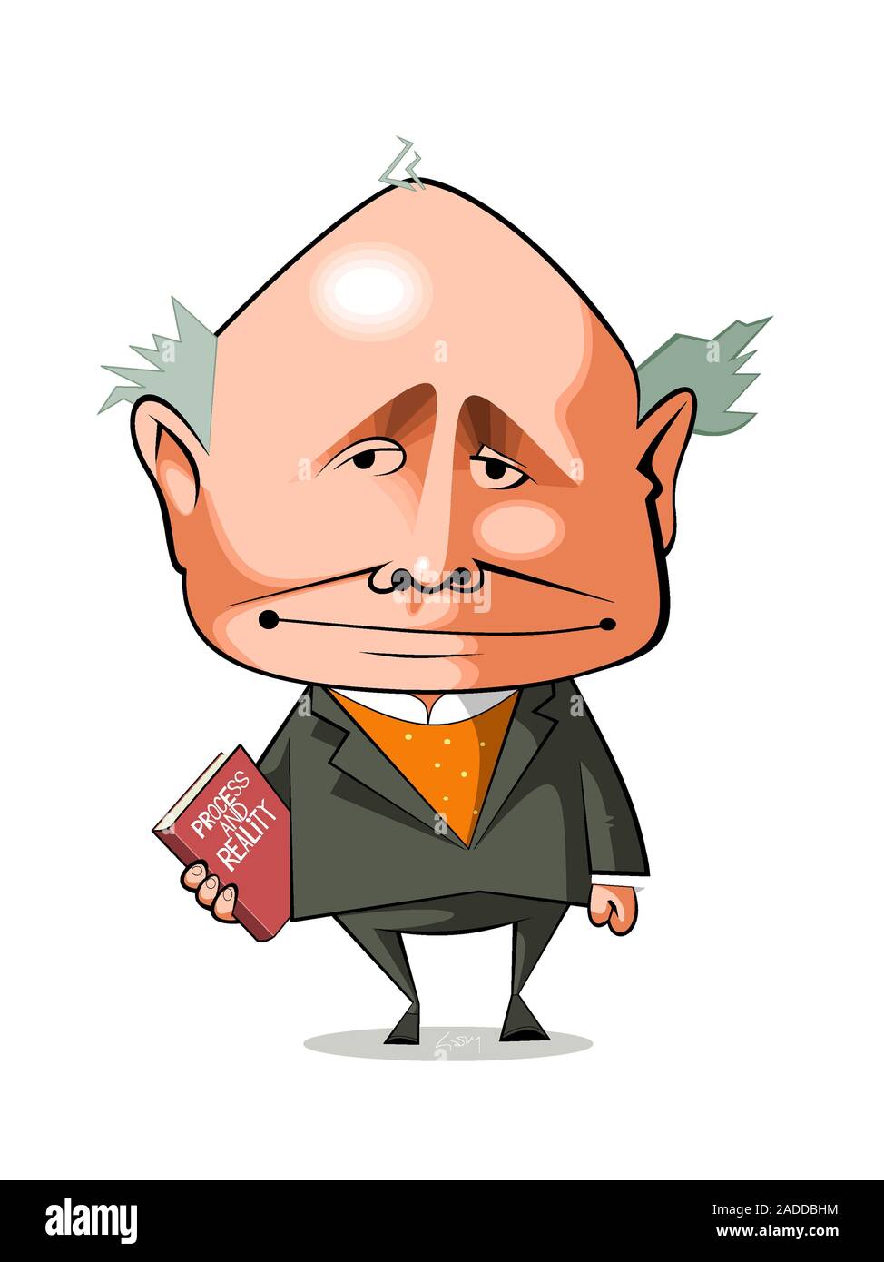 Caricature of the English mathematician and philosopher Alfred North ...