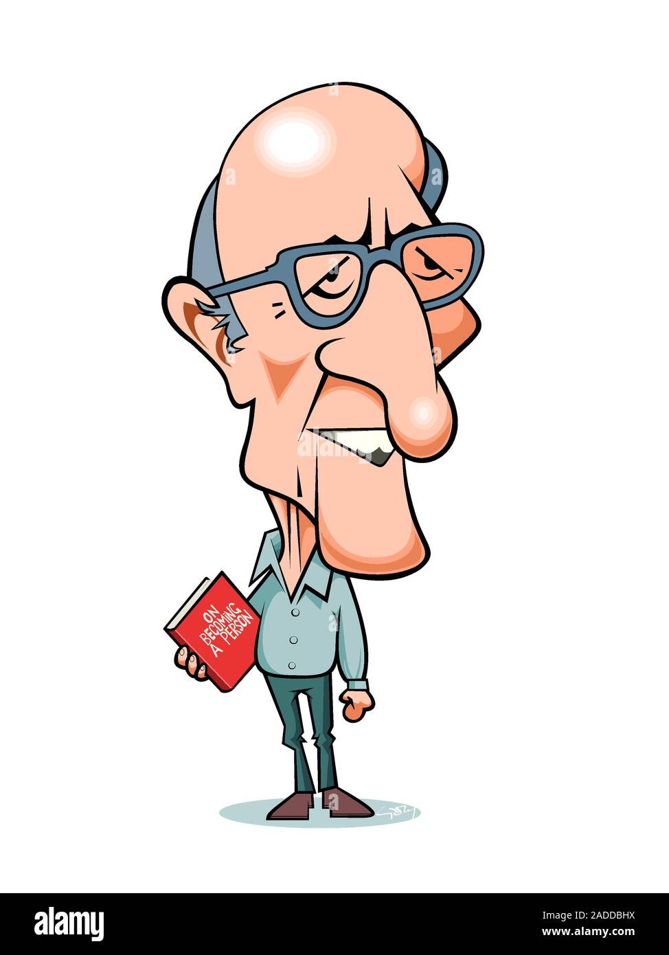 Caricature of the US psychologist Carl Ransom Rogers (1902-1987 ...